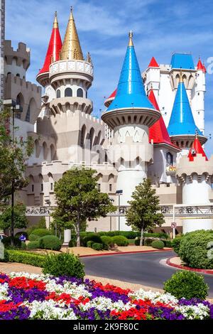 Medieval castle themed Excalibur Hotel & Casino Las Vegas Nevada USA ...
