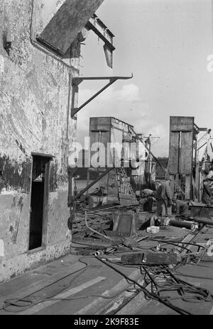 The icebreaker ferry strong during rebuilding in Kockum's shipyard ...