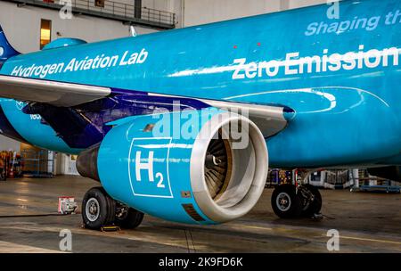 Hydrogen fuel cell in lab. Experimentation in the laboratory for ...