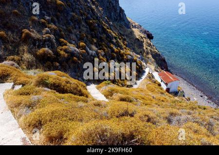 Footpath between Anaxos and Ampelia, Lesbos, Northern Aegean Islands ...