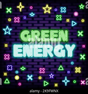 Green Energy neon sign vector. Eco Energy Design template neon sign ...