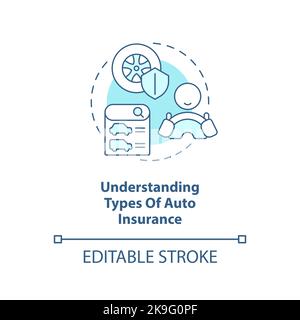 Understanding types of auto insurance blue gradient concept icon Stock ...