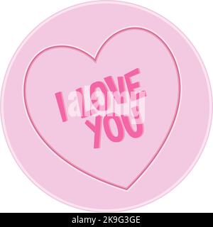 Loveheart Sweet Candy - Love Message vector Illustration Stock Vector ...