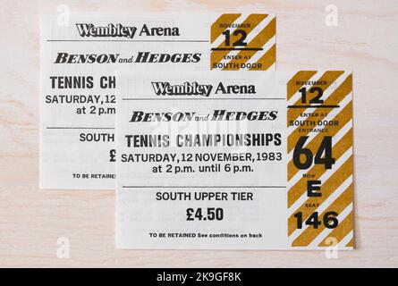 Ticket stub for the Benson & Hedges Tennis Championships on the 12th ...