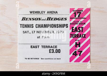 Ticket stub for the Benson & Hedges Tennis Championships on the 12th ...