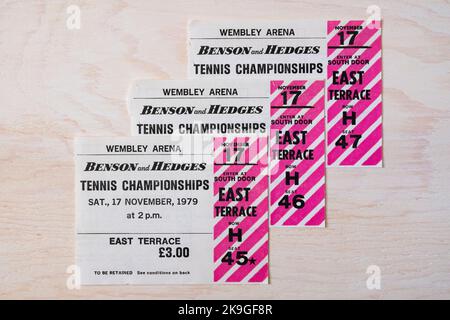 Ticket stubs for the Benson & Hedges Tennis Championships on the 12th ...