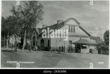 Sandviken railway station from the street side Stock Photo - Alamy