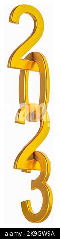 2023 celebration gold - 3D rendering text on grey background Stock ...
