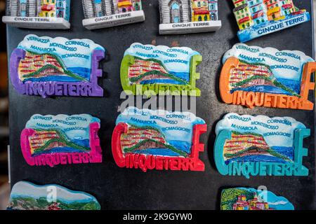 Monterosso, October 3rd 2022: Fridge magnets in Monterosso Stock Photo ...