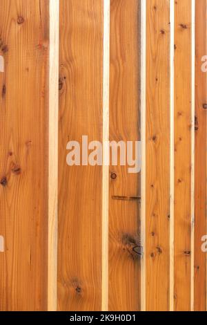 close up detail of larch boarding on an entrance porch in rural ...