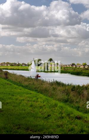 SPALDING, ENGLAND - OCTOBER 2nd, 2022: sailing on the Welland river in ...