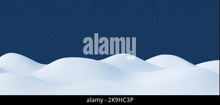 Realistic snowdrift isolated on transparent background. Snowy landscape ...
