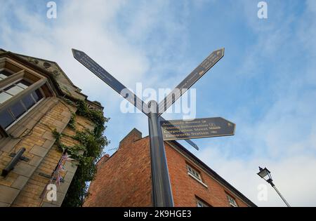 Tourist information signpost in Tamworth, Staffordshire, UK Stock Photo ...