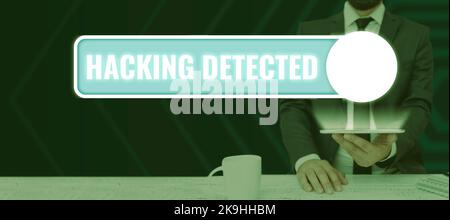 Conceptual caption Hacking Detected, Word Written on activities that ...