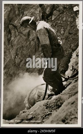 Drilling in the open pit, Boliden mine Stock Photo - Alamy