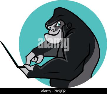 Gorilla mascot. Cartoon illustration of gorilla mascot for web design ...
