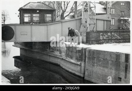 The flap bridge in Norsholm Stock Photo - Alamy