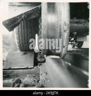 Volvo rail and country road bus at flange lubrication device Stock ...