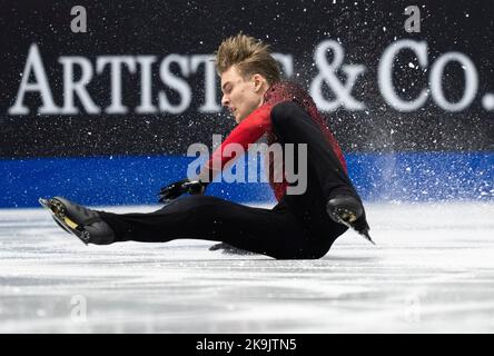 Conrad Orzel, of Canada, performs in the men's short program at the ...