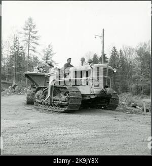 The band tractor at the railway construction at Karlshamn Stock Photo ...