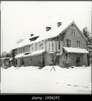 Gimo station house. The picture taken in connection with the closure of ...