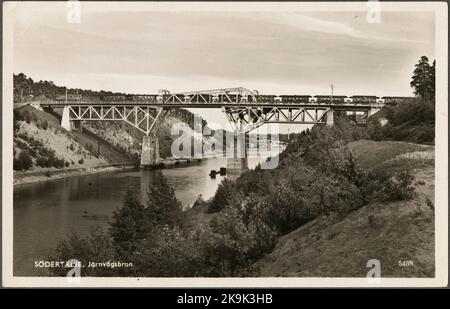 A personal train on the flap bridge over the Södertälje canal Stock ...