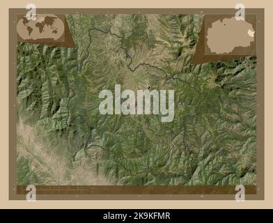 Berovo, municipality of Macedonia. Low resolution satellite map ...
