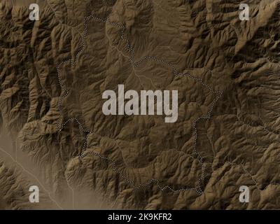 Berovo, municipality of Macedonia. Colored elevation map with lakes and ...