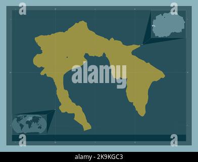 Debar, municipality of Macedonia. Solid color shape. Locations of major ...