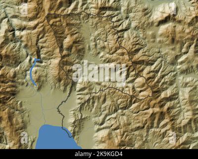 Debarca, municipality of Macedonia. Colored elevation map with lakes ...