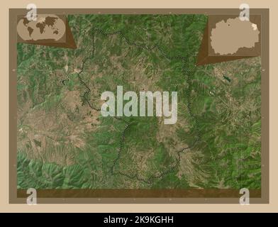 Delcevo, municipality of Macedonia. Low resolution satellite map ...