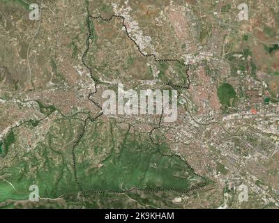 Karpos, municipality of Macedonia. Low resolution satellite map ...