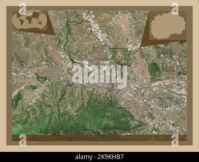 Karpos, municipality of Macedonia. Low resolution satellite map Stock ...