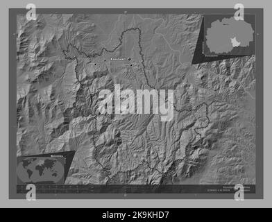 Kavadartsi, municipality of Macedonia. Bilevel elevation map with lakes ...