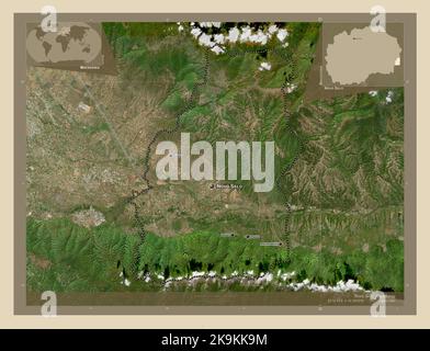 Novo Selo, municipality of Macedonia. High resolution satellite map ...