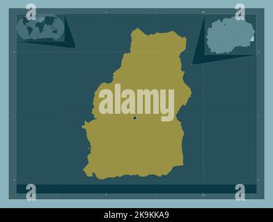 Novo Selo, municipality of Macedonia. Solid color shape. Locations and ...