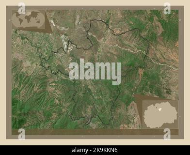 Petrovec, municipality of Macedonia. High resolution satellite map ...
