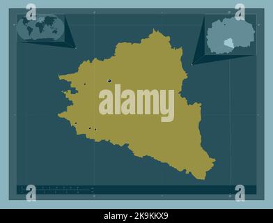 Prilep, municipality of Macedonia. Solid color shape. Corner auxiliary ...