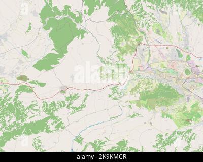Saraj, municipality of Macedonia. Open Street Map. Locations of major ...