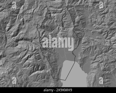 Struga, municipality of Macedonia. Bilevel elevation map with lakes and ...