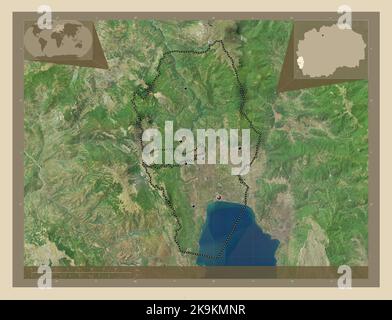 Struga, municipality of Macedonia. High resolution satellite map Stock ...
