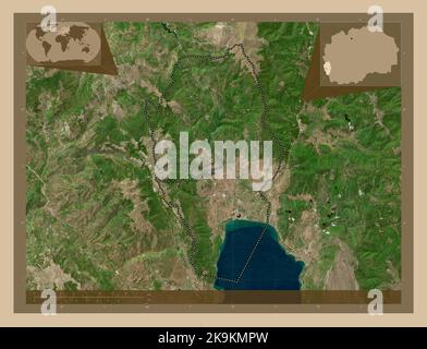Struga, municipality of Macedonia. Low resolution satellite map ...