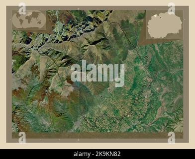 Tearce, municipality of Macedonia. High resolution satellite map ...