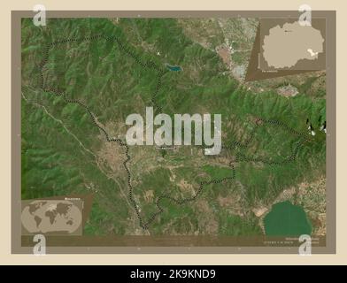 Valandovo, municipality of Macedonia. High resolution satellite map ...