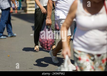 Details from the fruits and vegetables Obor market in Bucharest ...