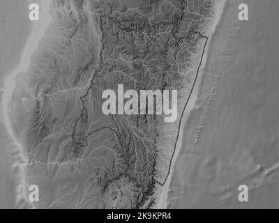 Fianarantsoa, autonomous province of Madagascar. Elevation map colored ...