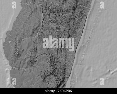 Fianarantsoa, autonomous province of Madagascar. Elevation map colored ...