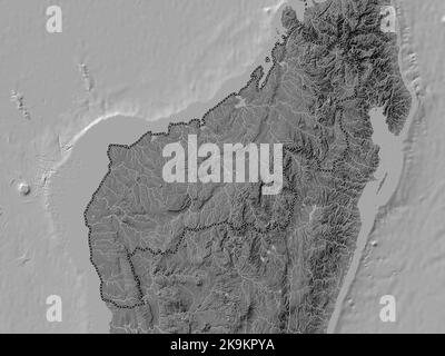 Mahajanga, autonomous province of Madagascar. Elevation map colored in ...