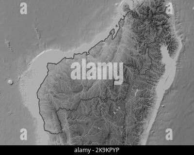 Mahajanga, autonomous province of Madagascar. Elevation map colored in ...