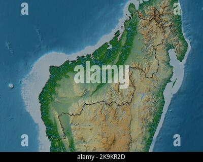 Mahajanga, autonomous province of Madagascar. Colored elevation map ...